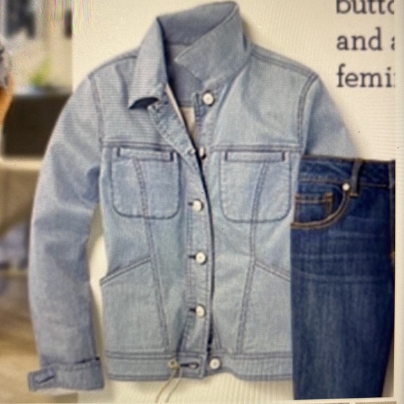 CAbi | Jackets & Coats | Cabi Locomotives Striped Denim Jacket | Poshmark